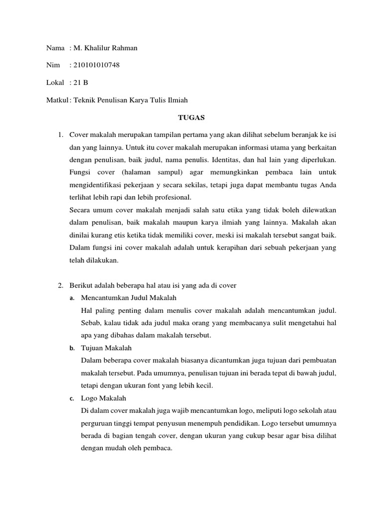 Teknik Penulisan Karya Tulis Ilmiah | PDF