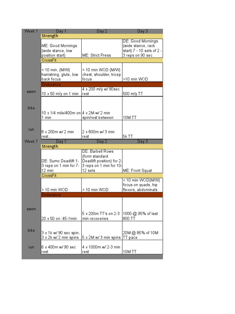 12-Week CrossFit Endurance Program | PDF | Games Of Physical Skill ...