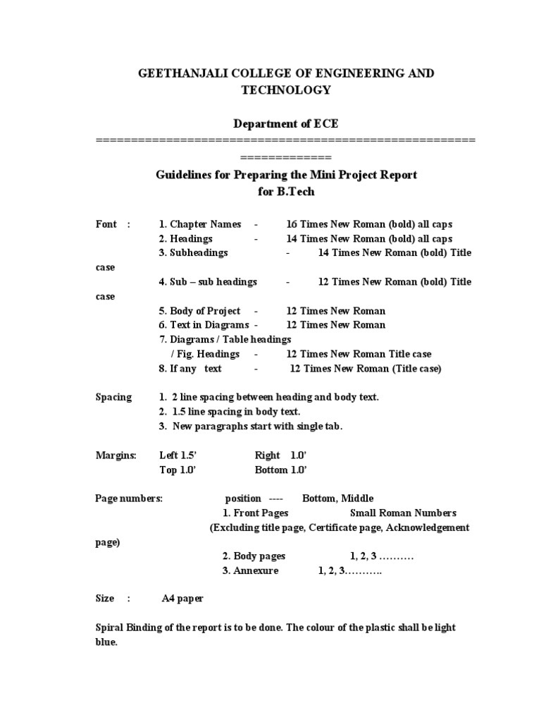 B - Tech - Mini Project - Doc Format 2022 23 | PDF | Computing