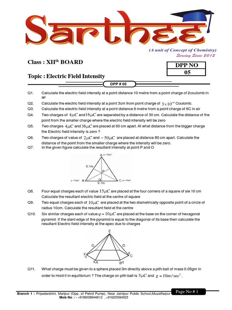 DPP - 5 | PDF | Electric Field