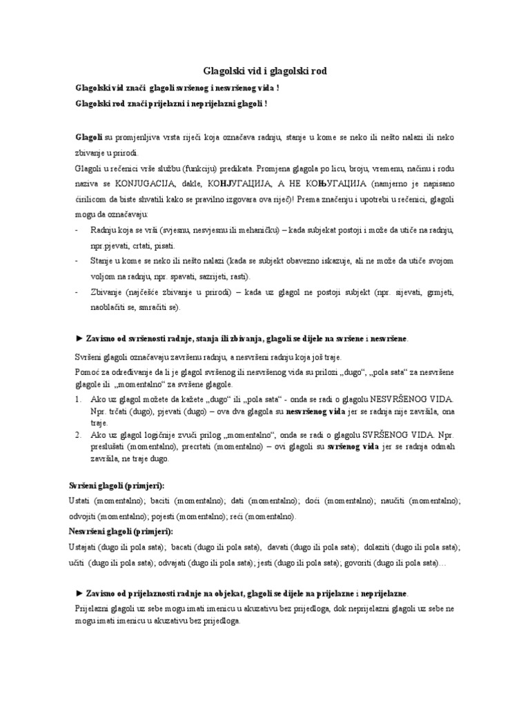 Glagolski Vid I Rod | PDF