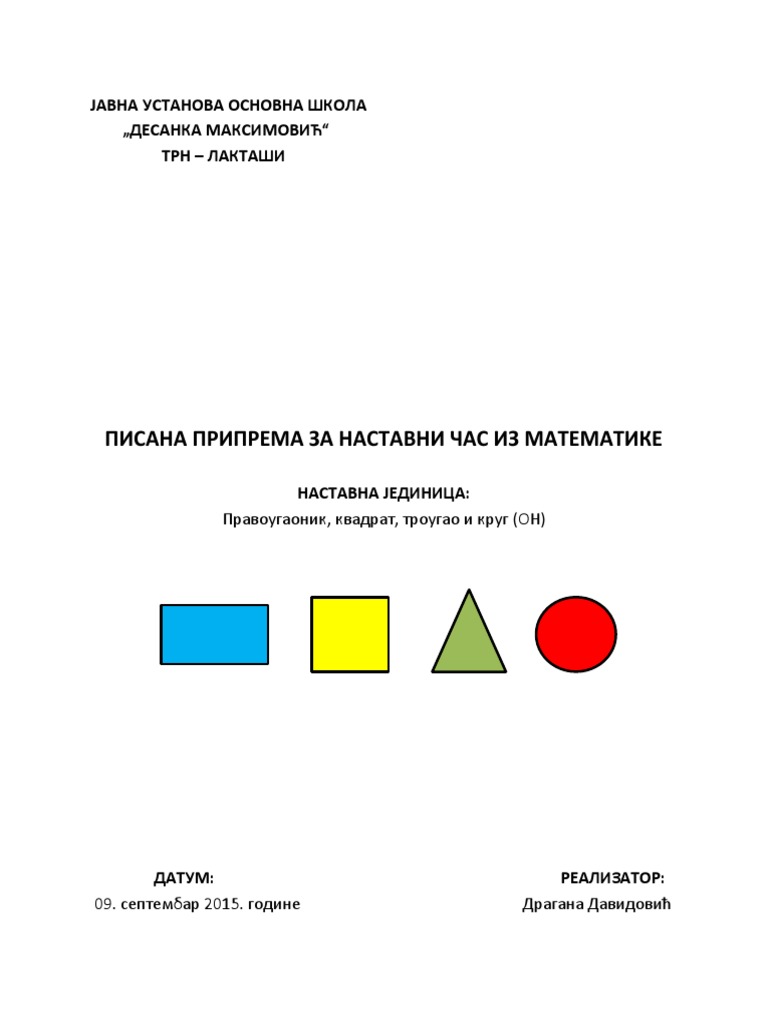7 Pravougaonik Kvadrat Trougao I Krug On | PDF