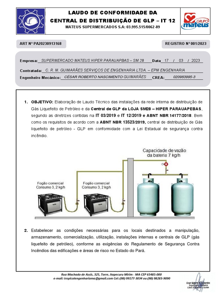 Laudo de Estanqueidade GLP - SM28 | PDF | Arbitragem | Gás liquefeito ...