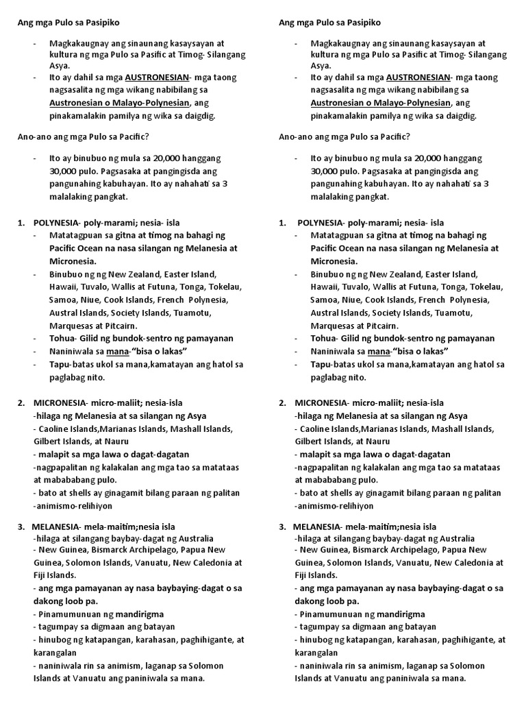 Ang Mga Pulo Sa Pasipiko | PDF