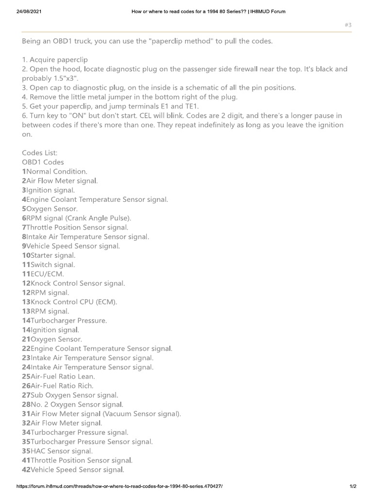 80 Series Diagnostic Codes Guide | PDF | Technology & Engineering