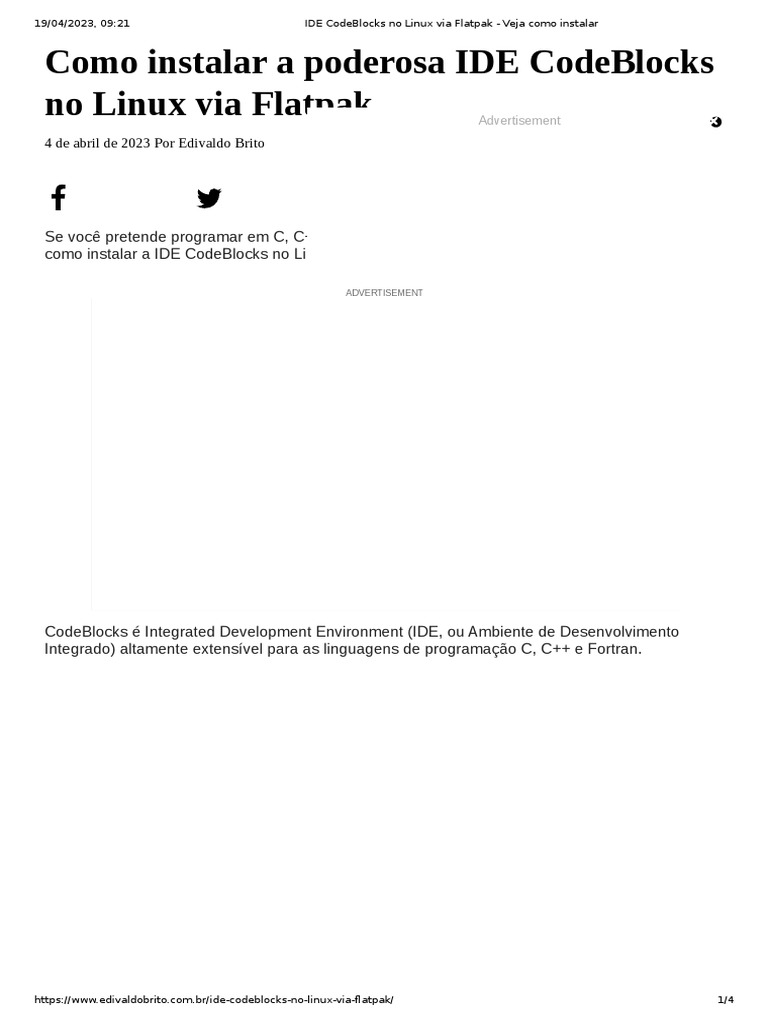 Ide Codeblocks No Linux Via Flatpak Veja Como Instalar Pdf Linux C 
