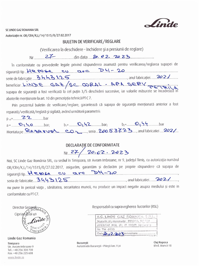 Buletine Coral Apa Serv | PDF