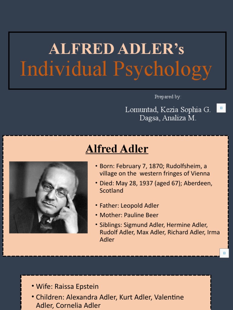 Alfred Adler'S: Individual Psychology | PDF | Thought | Psychology