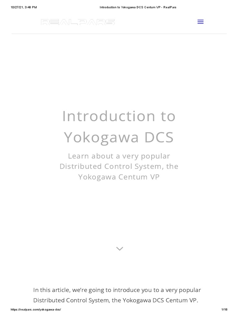Introduction To Yokogawa DCS Centum VP - RealPars | PDF | Computing ...