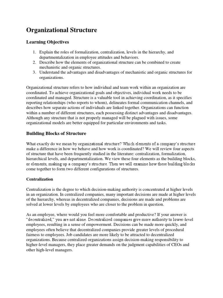 Organizational Structure | PDF | Organizational Structure | Marketing