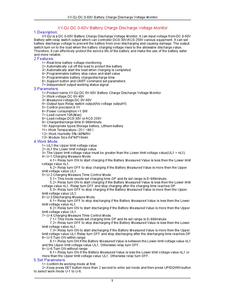 DC 6-40v Carregador de Bateria Descarregador | PDF | Metrology ...