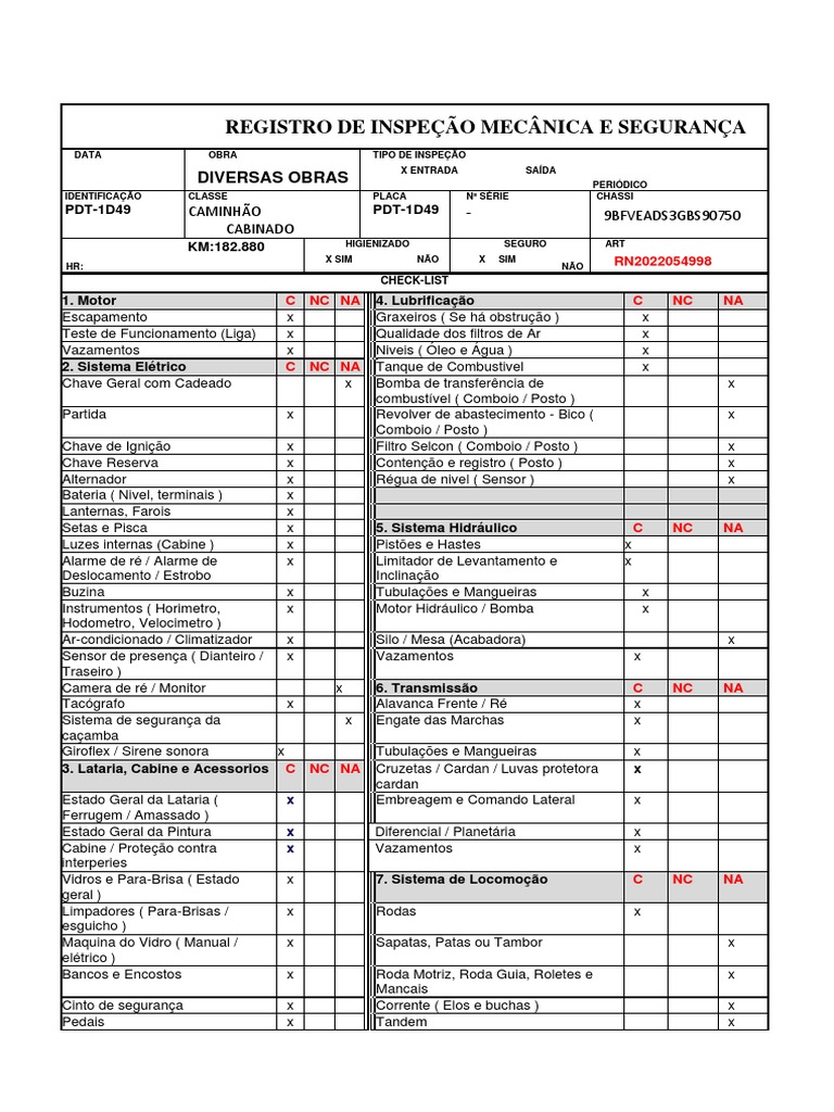 Check List Ford 816 | PDF