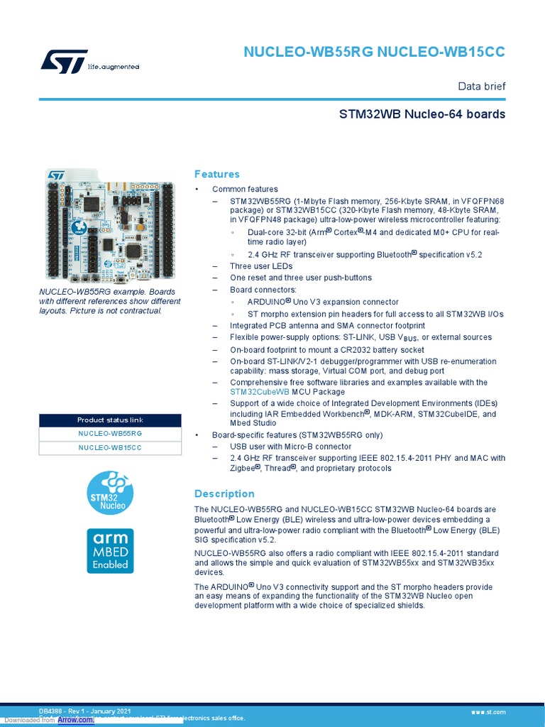 Nucleo wb55rg | PDF | Microcontroller | Bluetooth