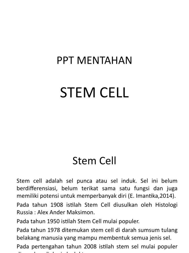 Mentahan Stem Cell | PDF | Sains & Matematika