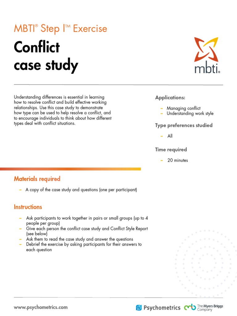 Conflict Case Study: Step I | PDF | Behavior Modification | Communication