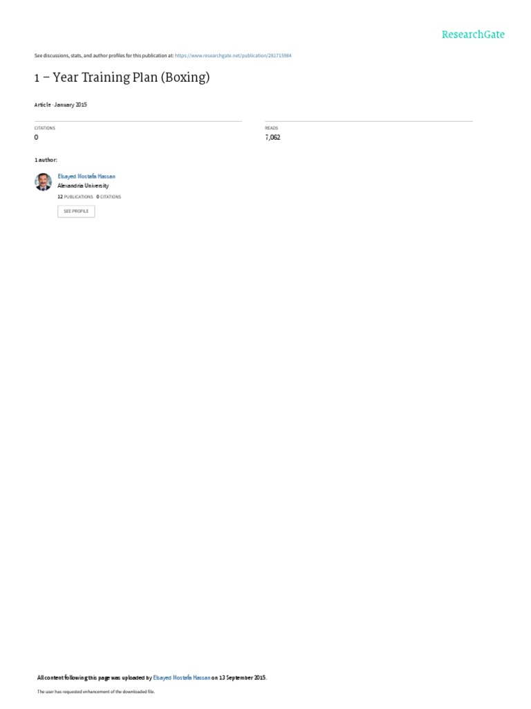 One Year Training Plan Boxing | PDF | Internet | Multimedia