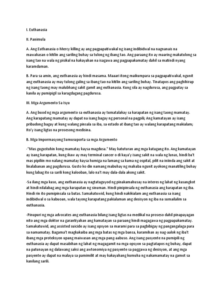 Euthanasia Pos. Paper | PDF
