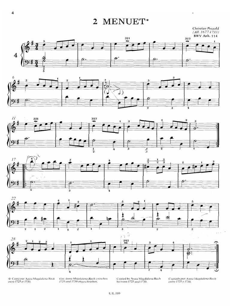 Bach - 2 Menuet | PDF