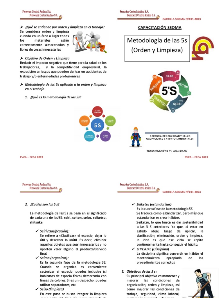Metodología de Las 5s (Orden y Limpieza) : Capacitación Ssoma | PDF ...