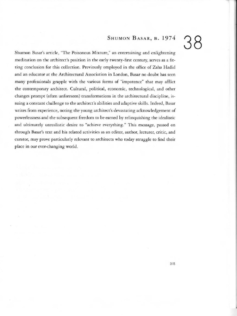 Shumon Basar - The Poisonous Mixture | PDF | Further Education