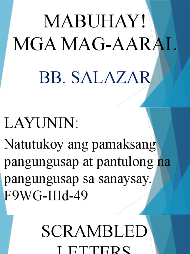 Pamaksa at Pantulong Na Pangungusap | PDF
