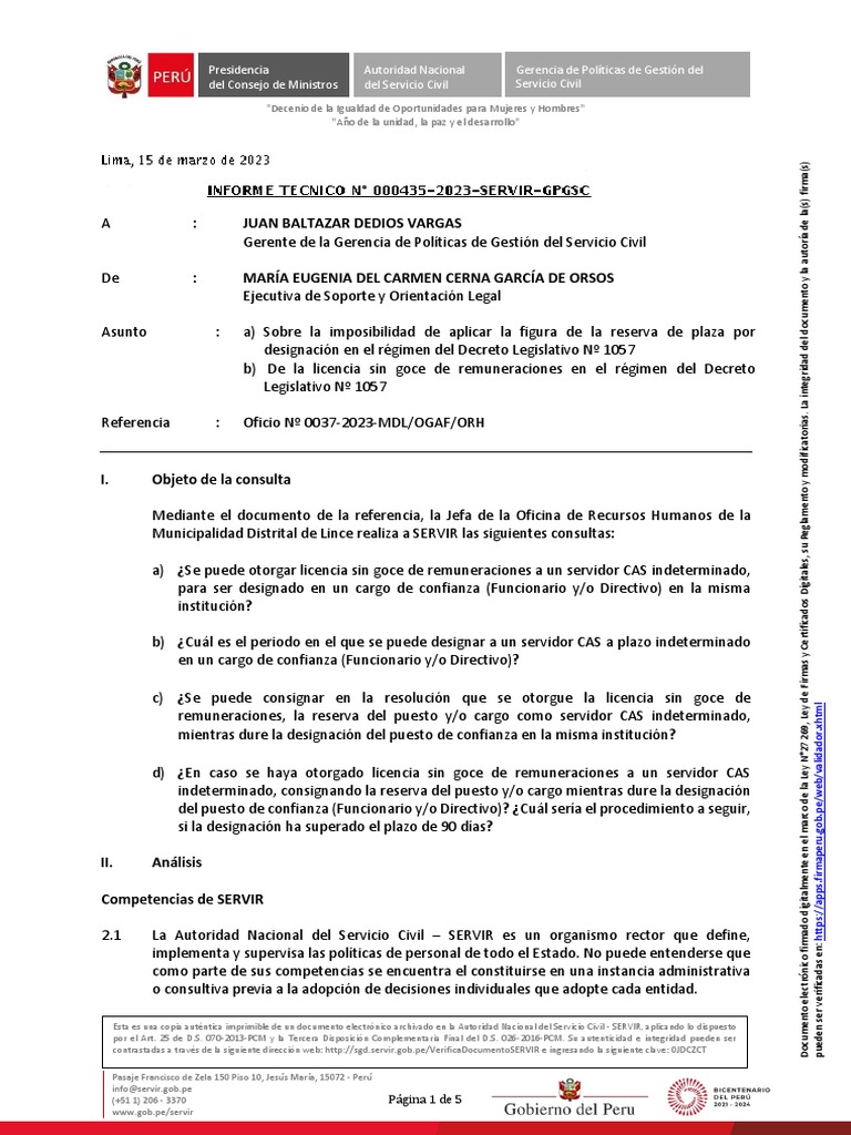 Informe de Servir #435-2023 Servir | PDF | Justicia | Crimen y violencia