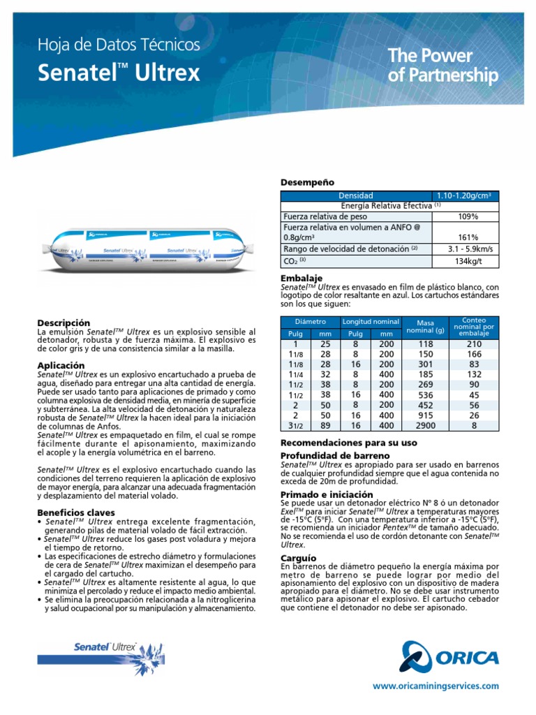 Senatel Ultrex: Hoja de Datos Técnicos | PDF | Química | Naturaleza