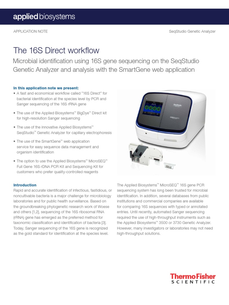 16s Gene Direct Workflow Smartgene App Note | PDF | 16 S Ribosomal Rna ...