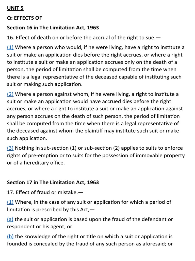 Effects of Limitation Act | PDF | Lawsuit | Easement