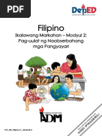 Filipino-3-Quarter-3-Week-3-Masabi-ang-Paksa-o-Tema-ng-Teksto-Kuwento-o-Sanaysay (Autosaved) | PDF