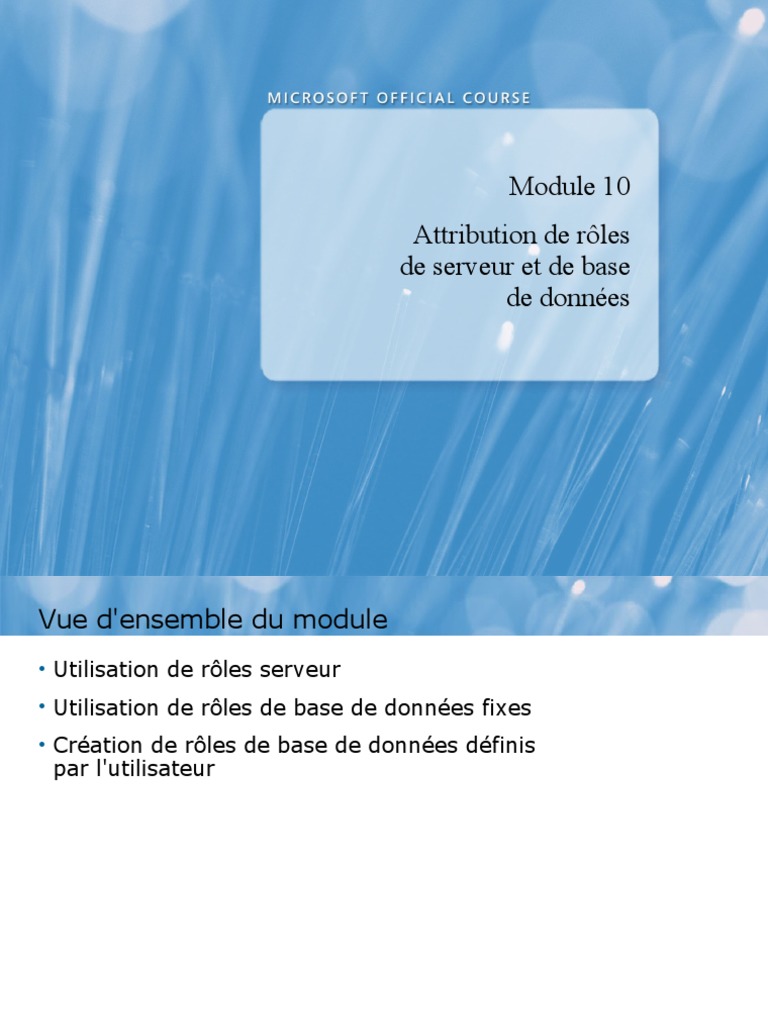 Attribution de rôles serveur et base de données | PDF | Bases de ...