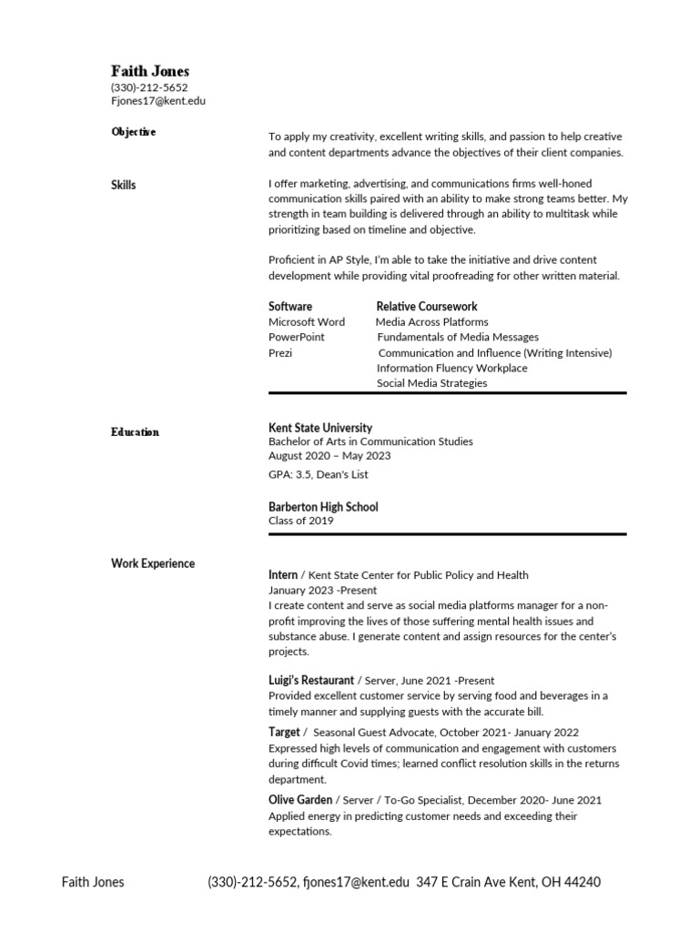 Jonesfaith Resume | Download Free PDF | Communication | Social Media