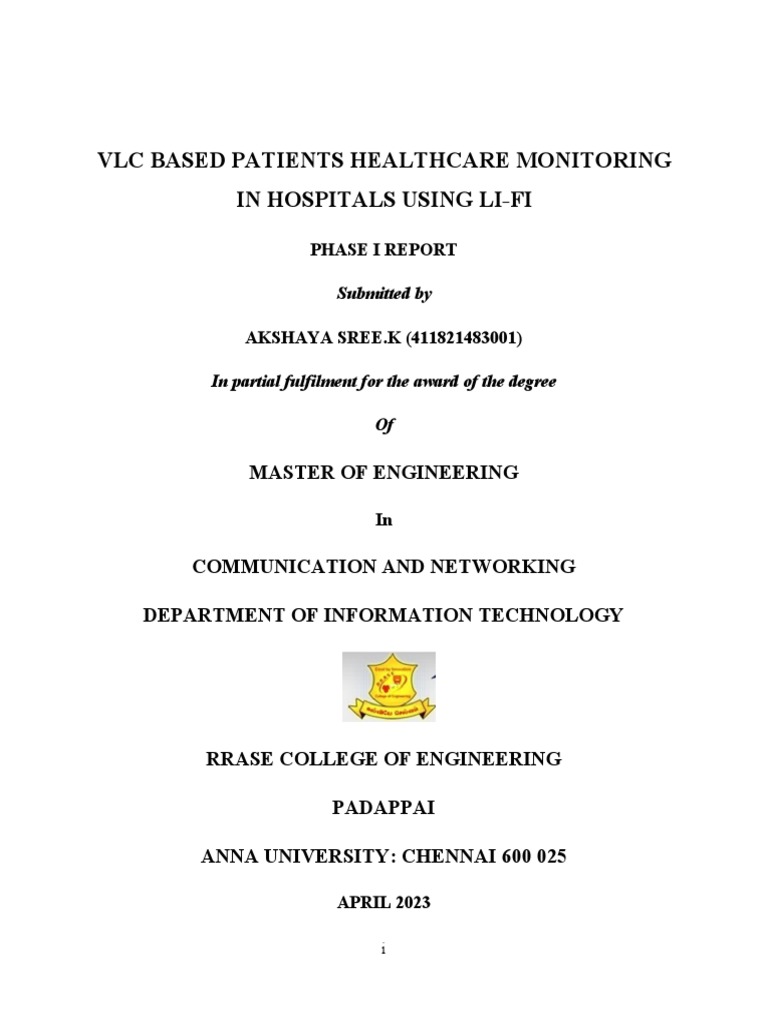 VLC Based Health Care Monitoring System in Hospital Using LIFI | PDF ...
