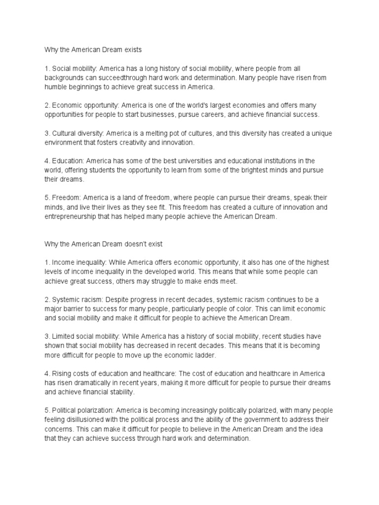 Gianni Jnobaptiste - Argumentative Exercise For American Dream Pre ...