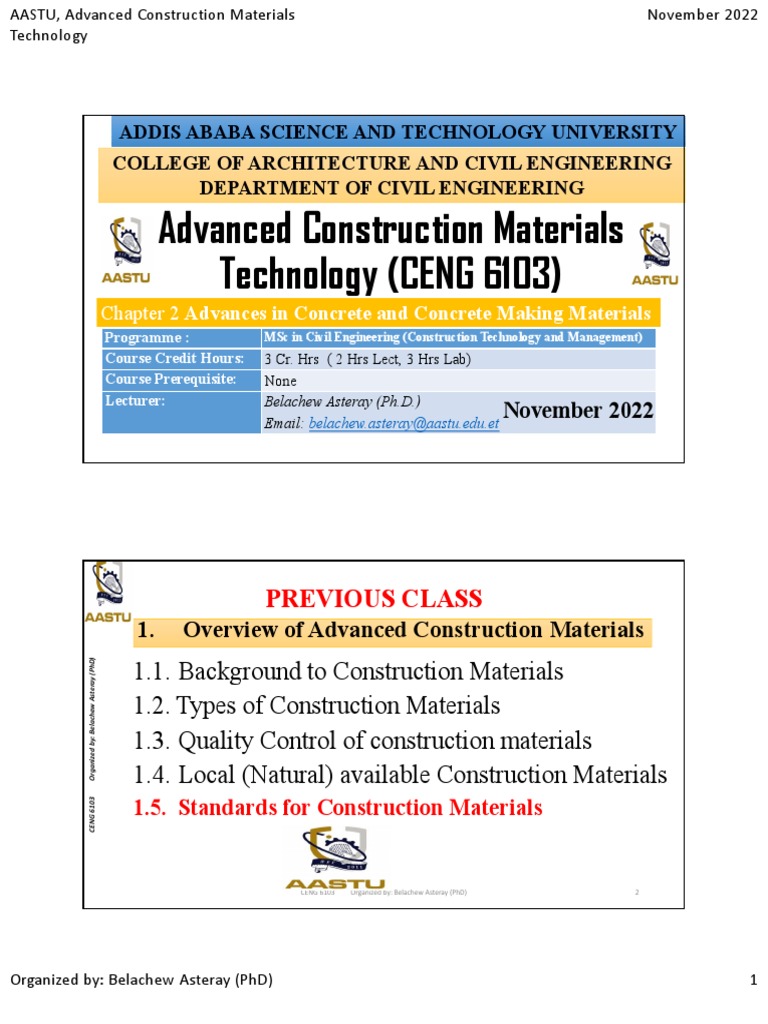 Chapter 2 Advances in Concrete Properties and Concrete Making Materials ...