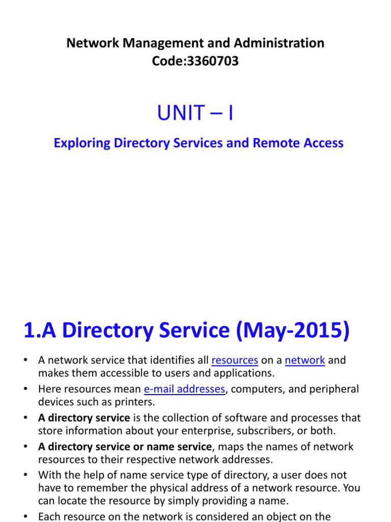 Directory Services & Protocols Guide | PDF | Virtual Private Network ...