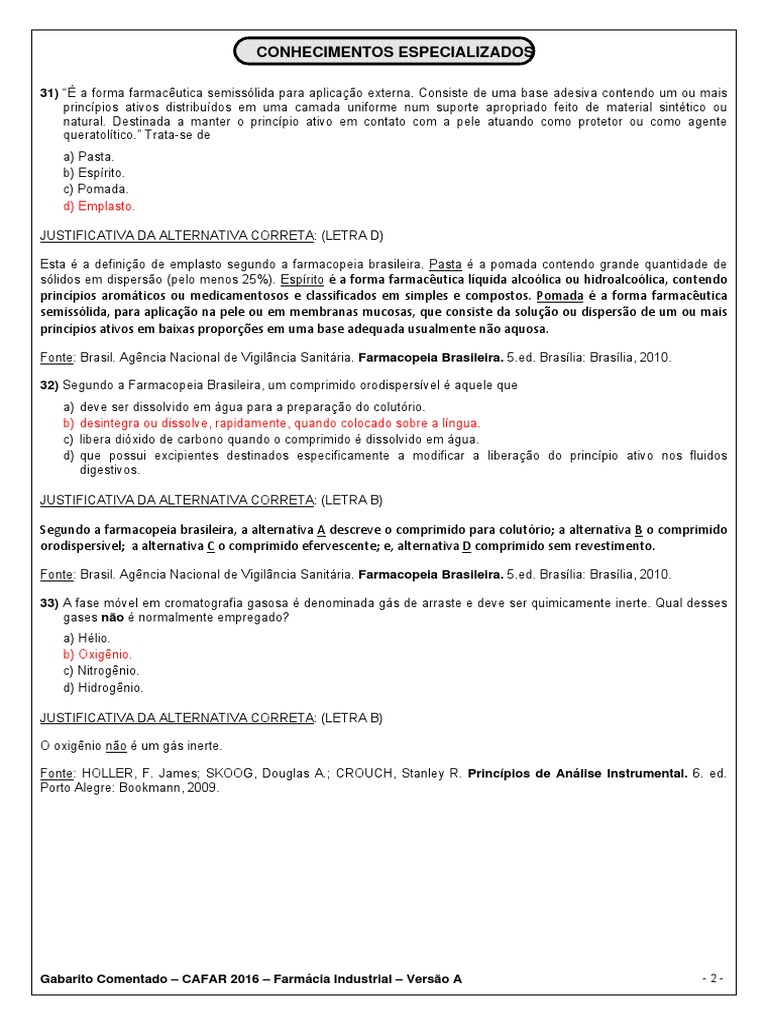 Definição de Emplasto na Farmacopeia | PDF | Biodisponibilidade ...
