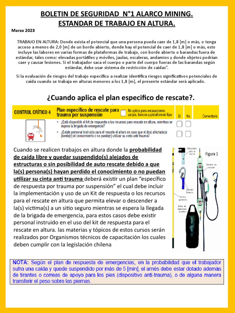 1.-Boletin N°1 Trabajo en Altura | PDF