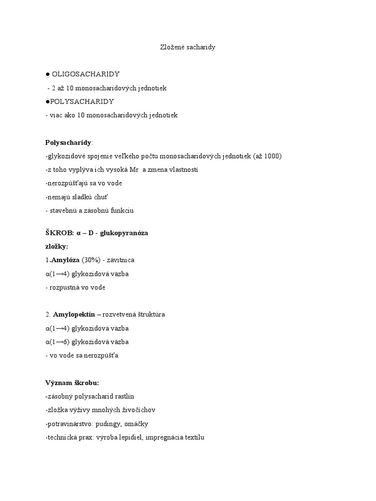 Zlozene Sacharidy | PDF