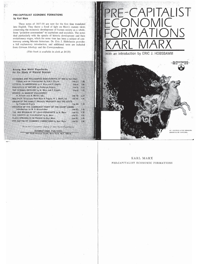 Karl Marx - Pre-Capitalist Economic Formations | PDF
