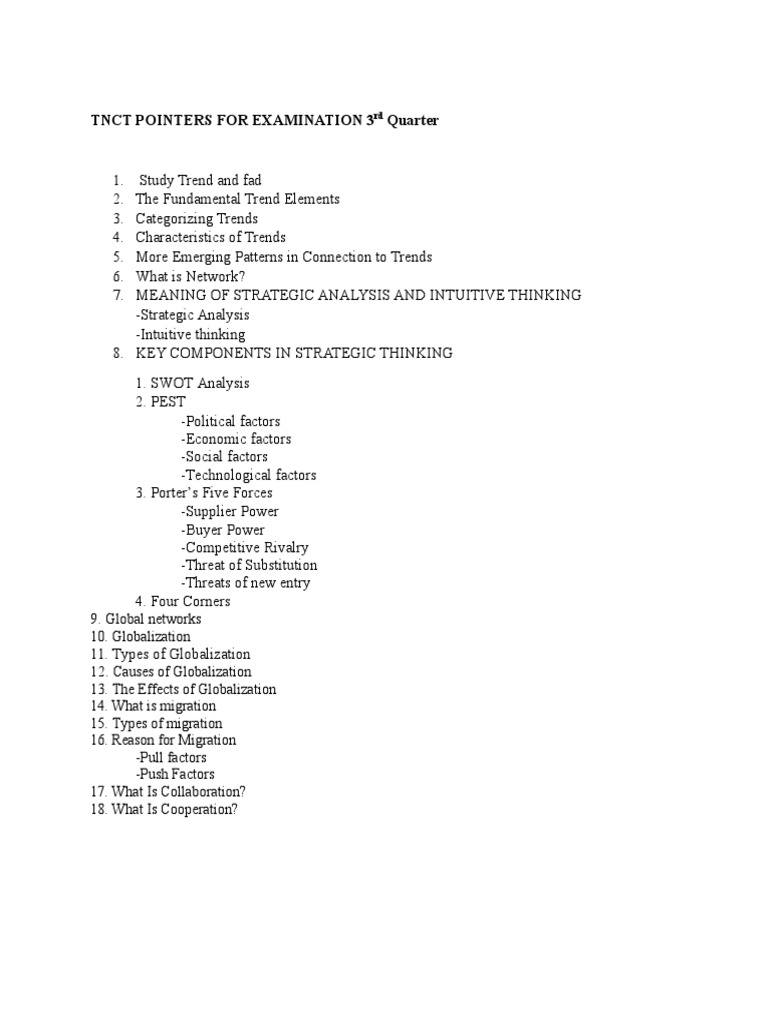TNCT Pointers For Examination | PDF