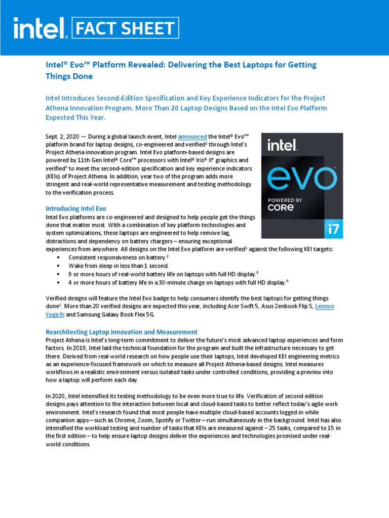 Intel® Evo™ Platform Revealed: Delivering The Best Laptops For Getting ...