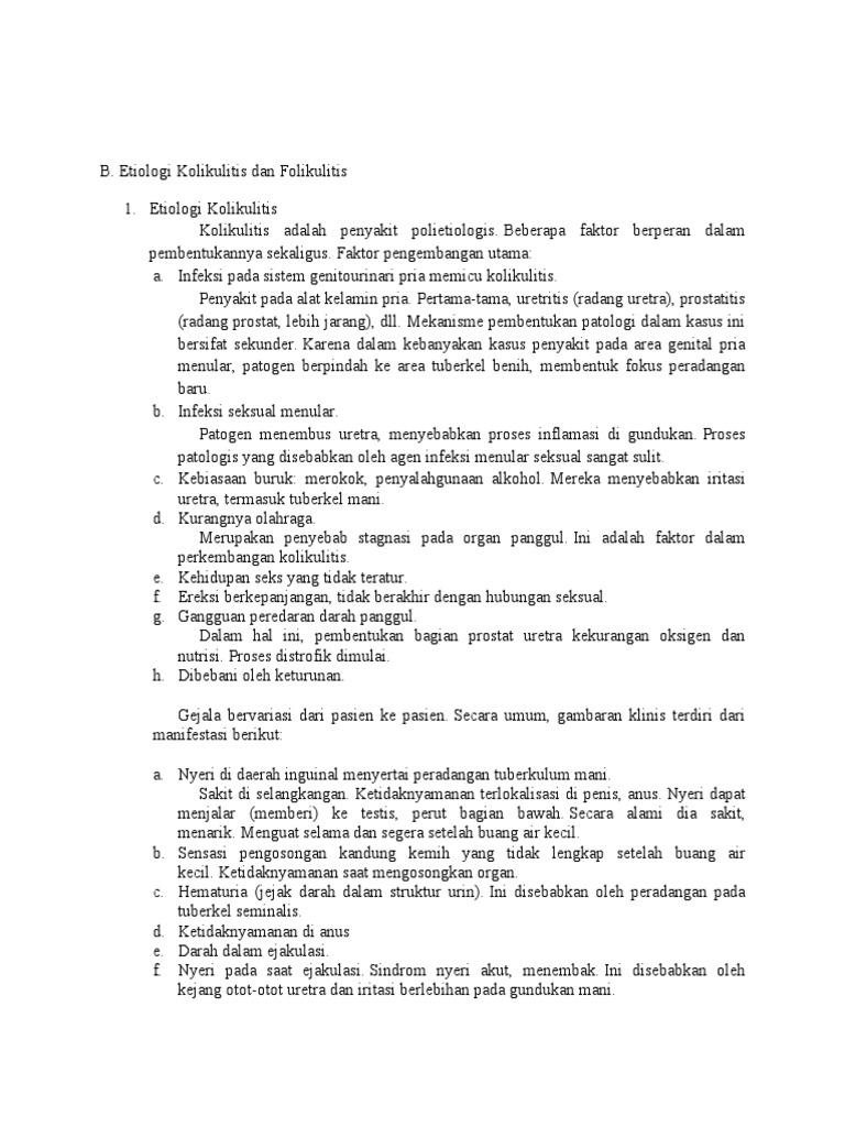 Etiologi Kolikulis Dan Folikulitis | PDF