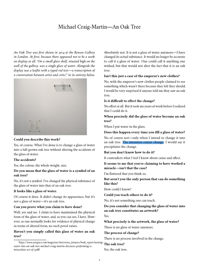 Michael Craig-Martin-An Oak Tree | PDF | Art