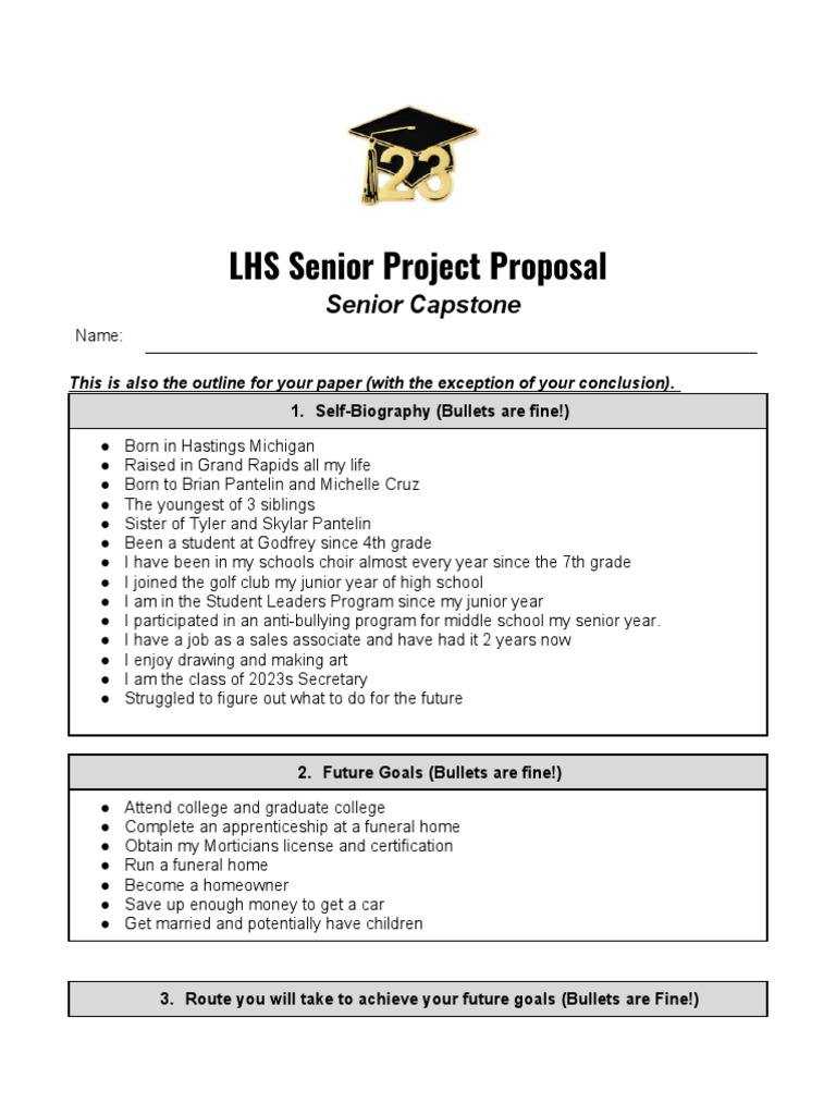 Penelope Pantelin - 2023 Senior Project Proposal Form 1 | PDF ...