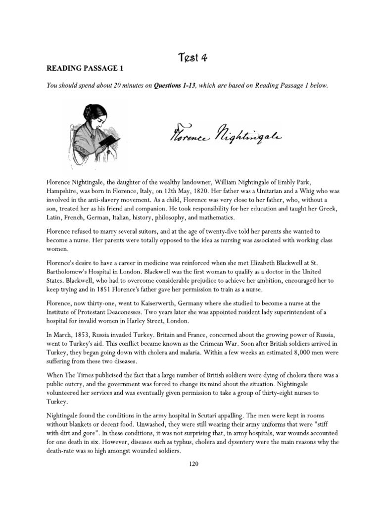 Reading 1 - Florence Nightingale | PDF