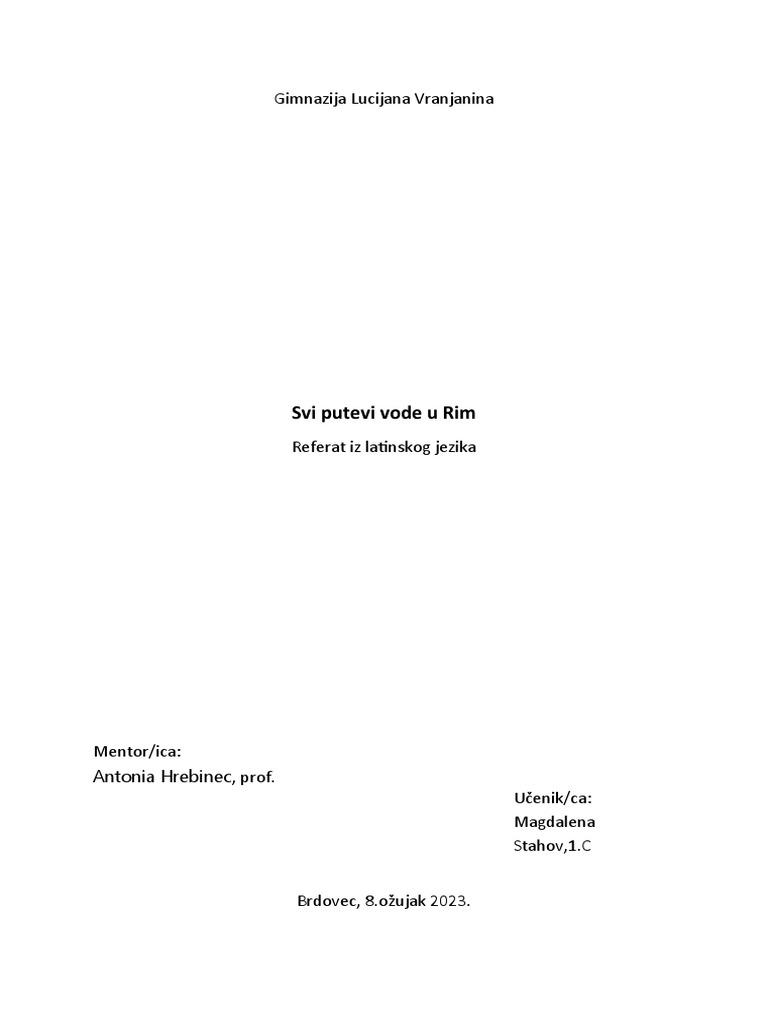 Referati Primjer | PDF