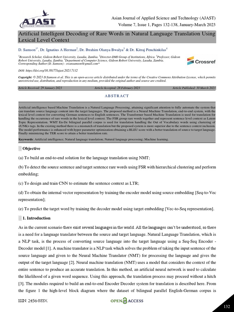 Artificial Intelligent Decoding of Rare Words in Natural Language Translation Using Lexical ...