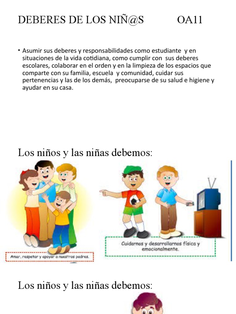 Deberes y responsabilidades de los niños | PDF