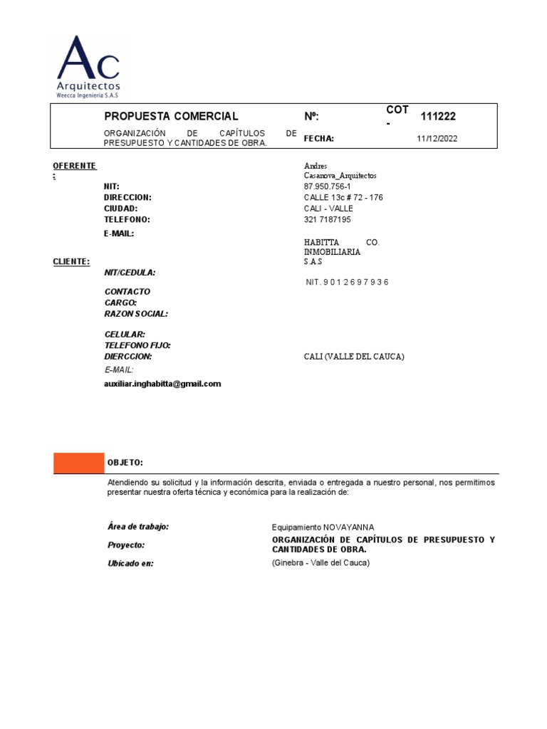 Plantilla Cotizacion | Descargar gratis PDF | Presupuesto